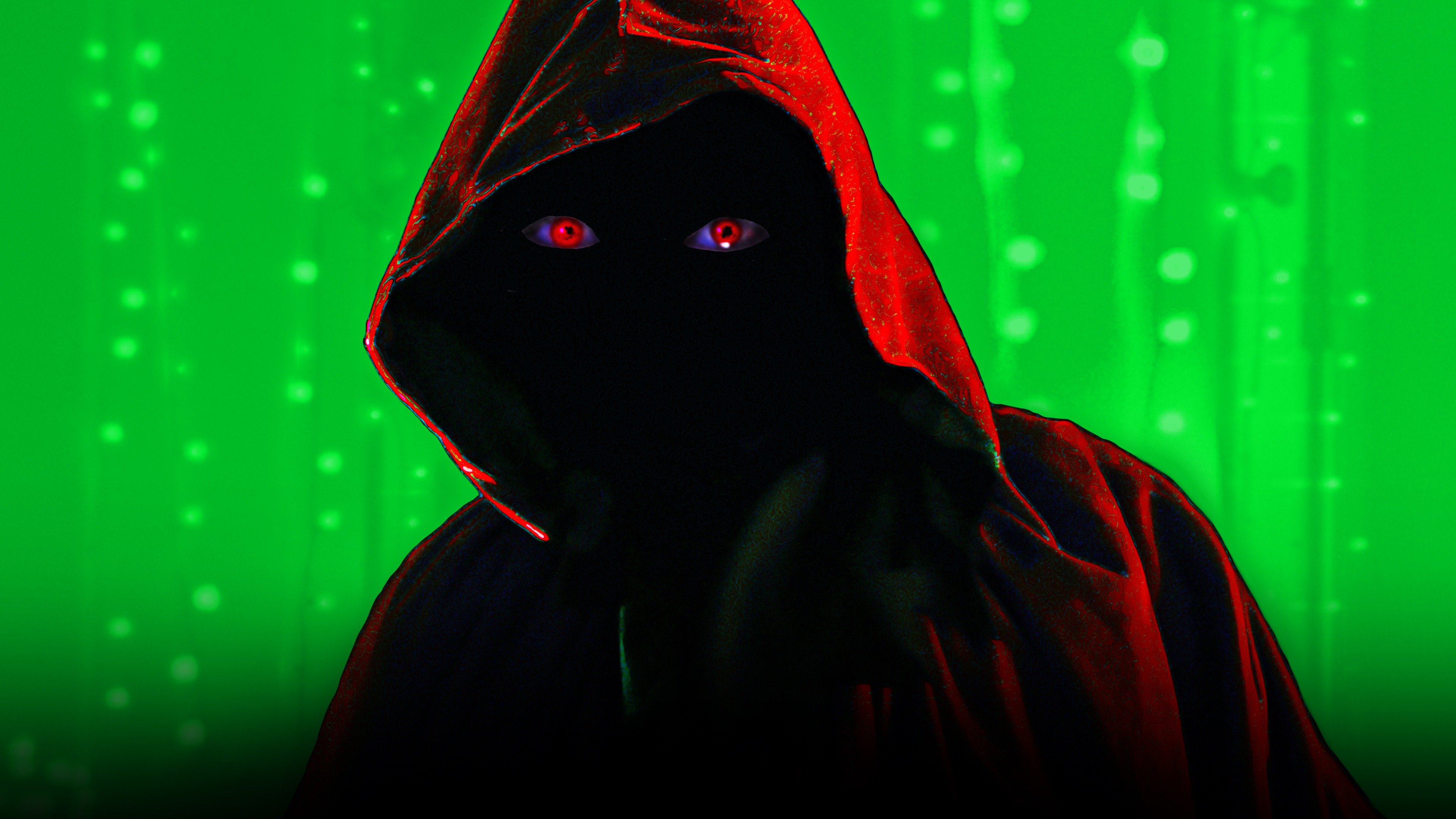 Dark Hooded Figure With Red Eyes
